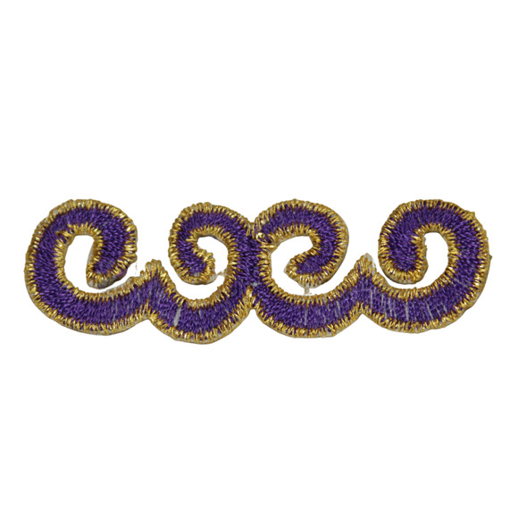 Unbranded | Office | Purple Gold Embroidered Iron On Applique Scroll ...